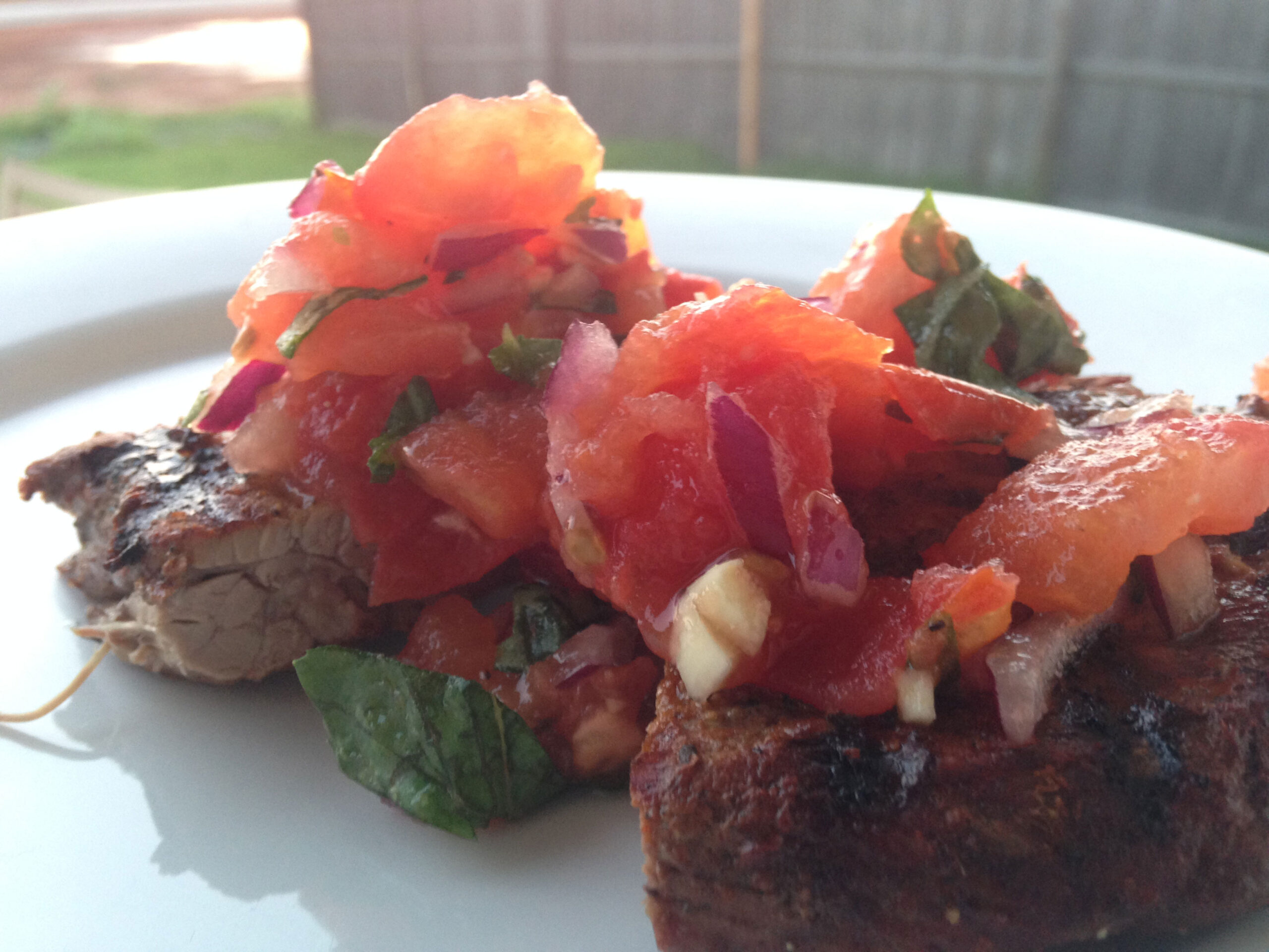 Bruschetta Topped Grilled Steaks | Bariatric Food Coach